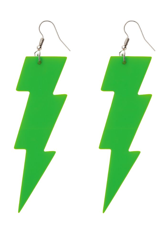 Oorbellen Bliksem Neon Groen | Festivales