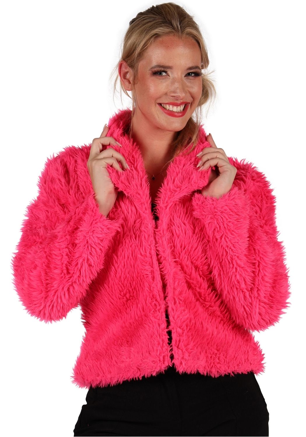 Bontjas Carnaval Dames Uni Roze
